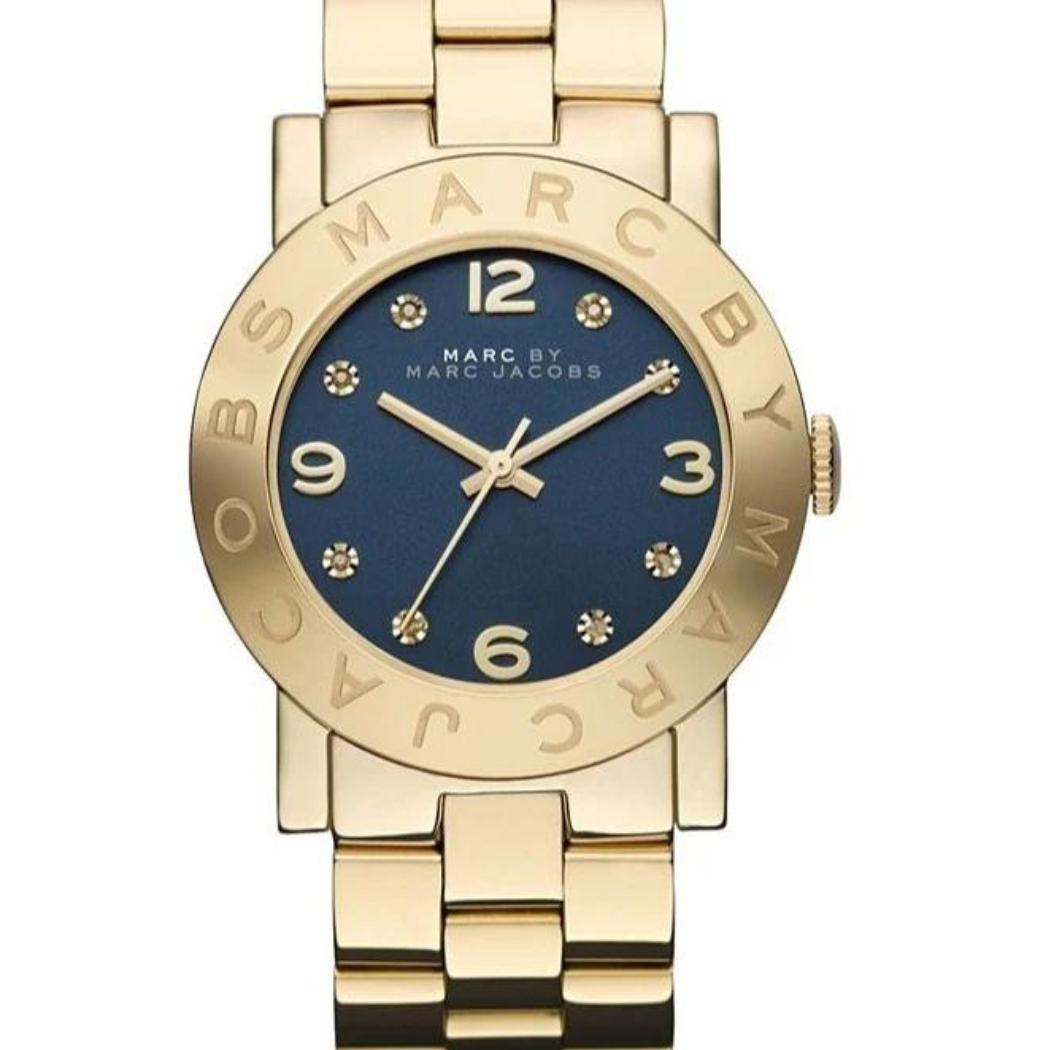 Marc By Marc Jacobs Amy Black Women's Gold Classic Watch MBM8619 ...