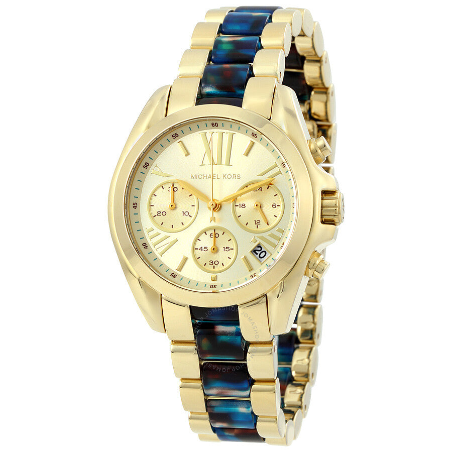 Michael Kors Bradshaw Chronograph Blue Gold Ladies Watch MK6318 ...