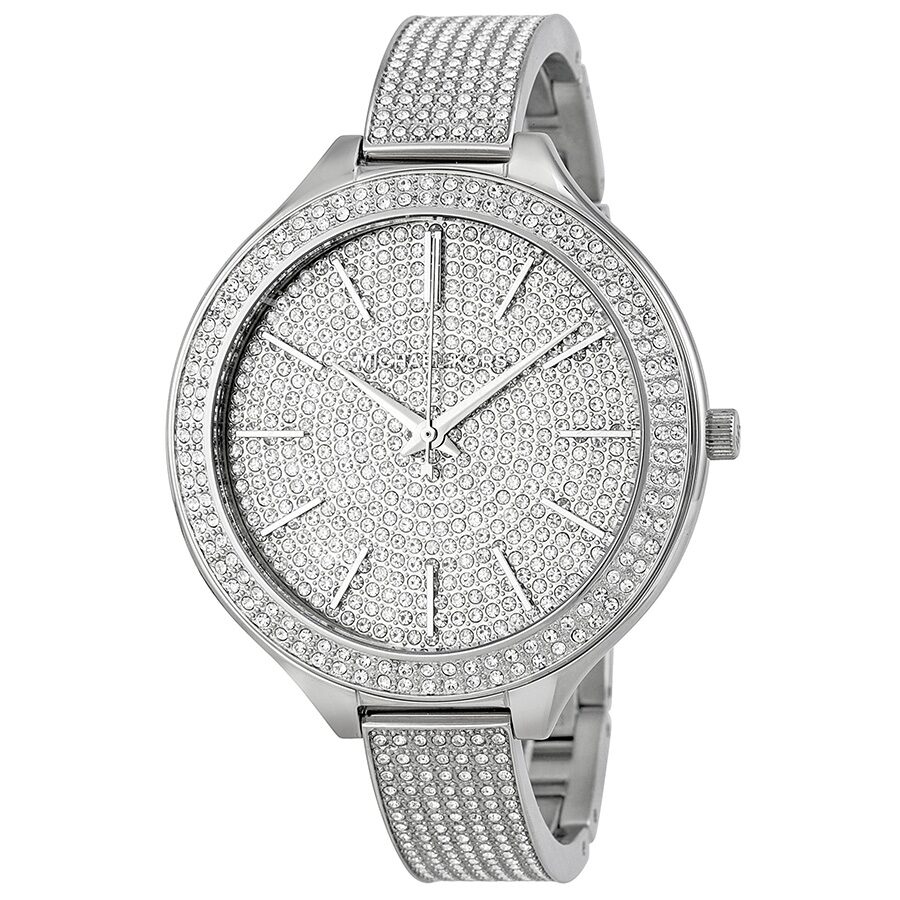 Michael Kors Runway Crystal Pave Dial Stainless Steel Ladies Watch MK3 ...